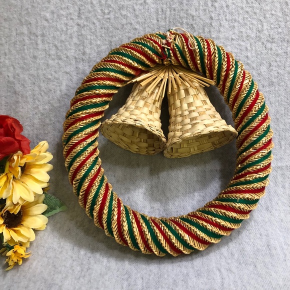 Holiday | Nwot Woven Straw Holiday Bell Wreath | Poshmark